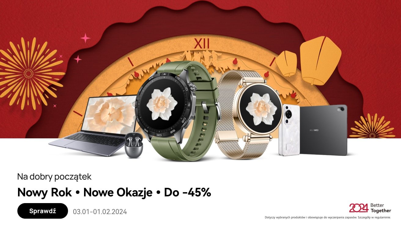 Promocja noworoczna Huawei. Laptopy i smartfony i taniej